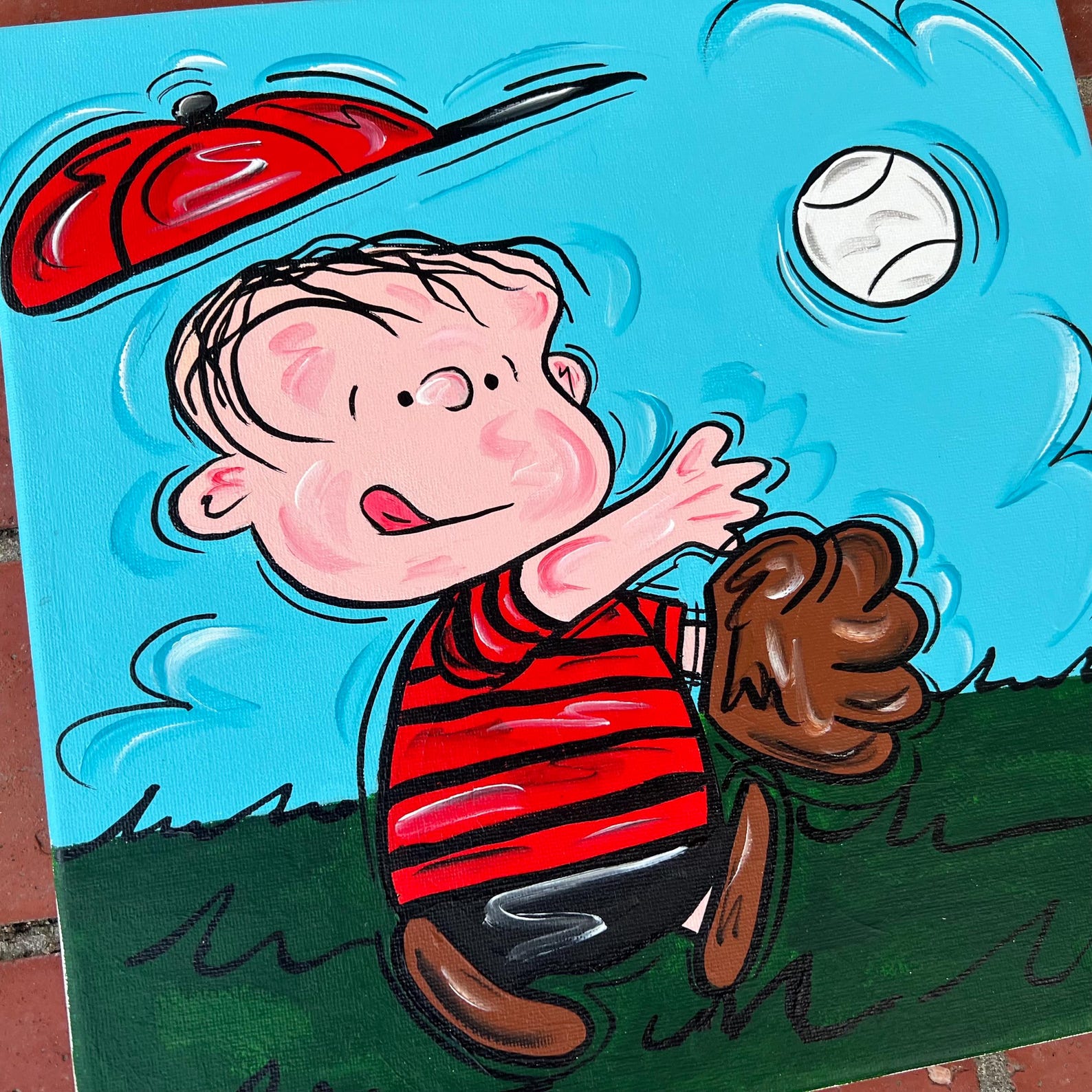 Artist’s Interpretation of Peanuts Linus Playing Baseball as an ...