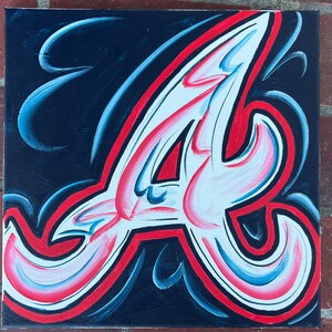 Artists Interpretation of Atlanta Braves Abstract Painting Art Baseball ...