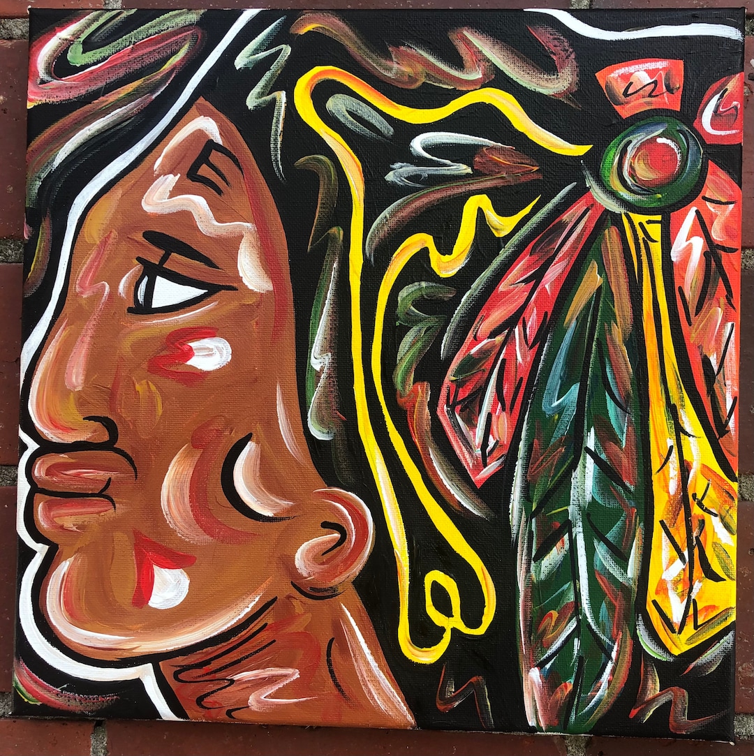 Chicago Blackhawks Abstract Painting Art Ice Hockey - Etsy