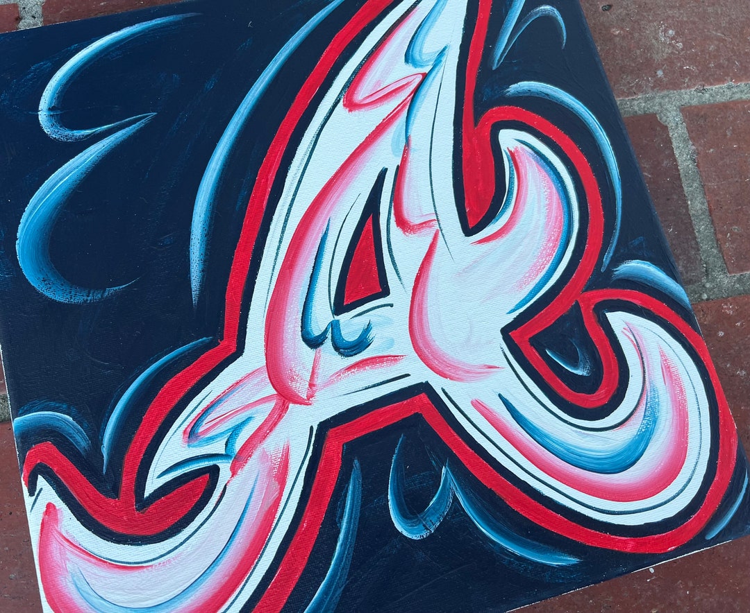 Artists Interpretation of Atlanta Braves Abstract Painting Art Baseball ...