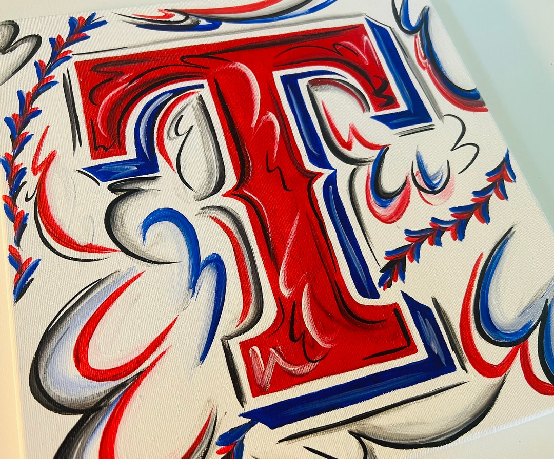 Artist’s Interpretation of Texas Rangers Abstract Painting Art Baseball ...