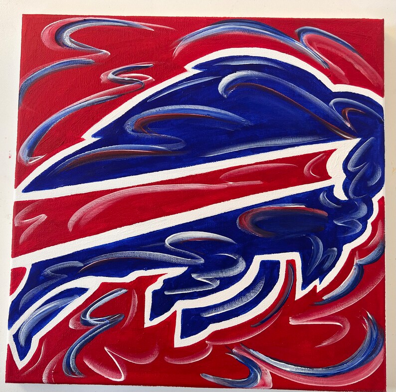 Buffalo Bills Abstract Painting Art Football Red Background - Etsy