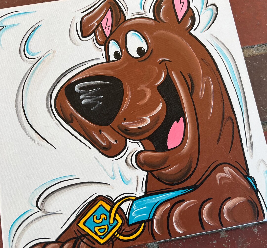 Artist’s Impression of Scooby Doo as an Abstract Painting. Hand Painted ...