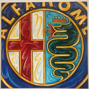 Hand Painted Interpretation of Alfa Romeo LARGE Abstract Background ...