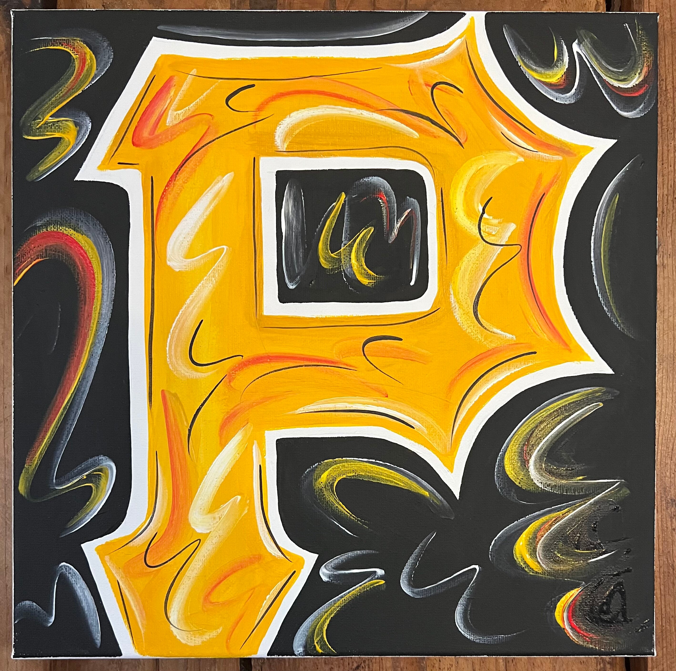 Abstract Baseball Painting