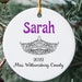 Personalized Pageant Title Holder Ceramic Ornament - Etsy