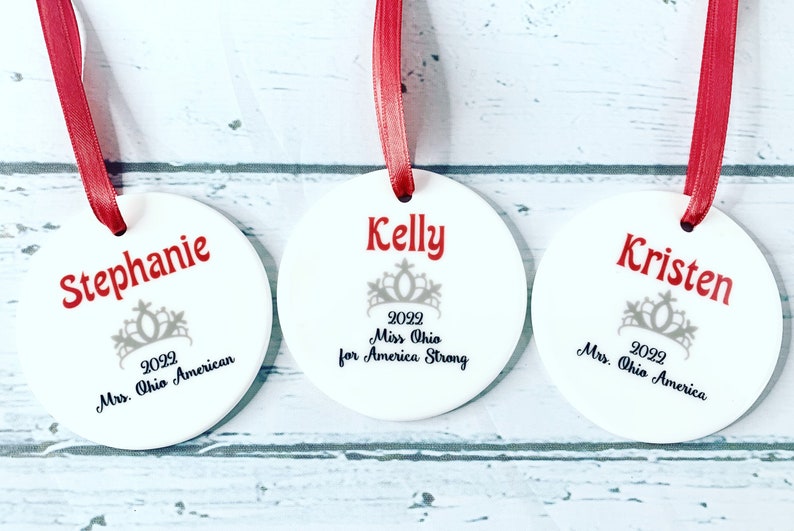 Personalized Pageant Title Holder Ceramic Ornament - Etsy