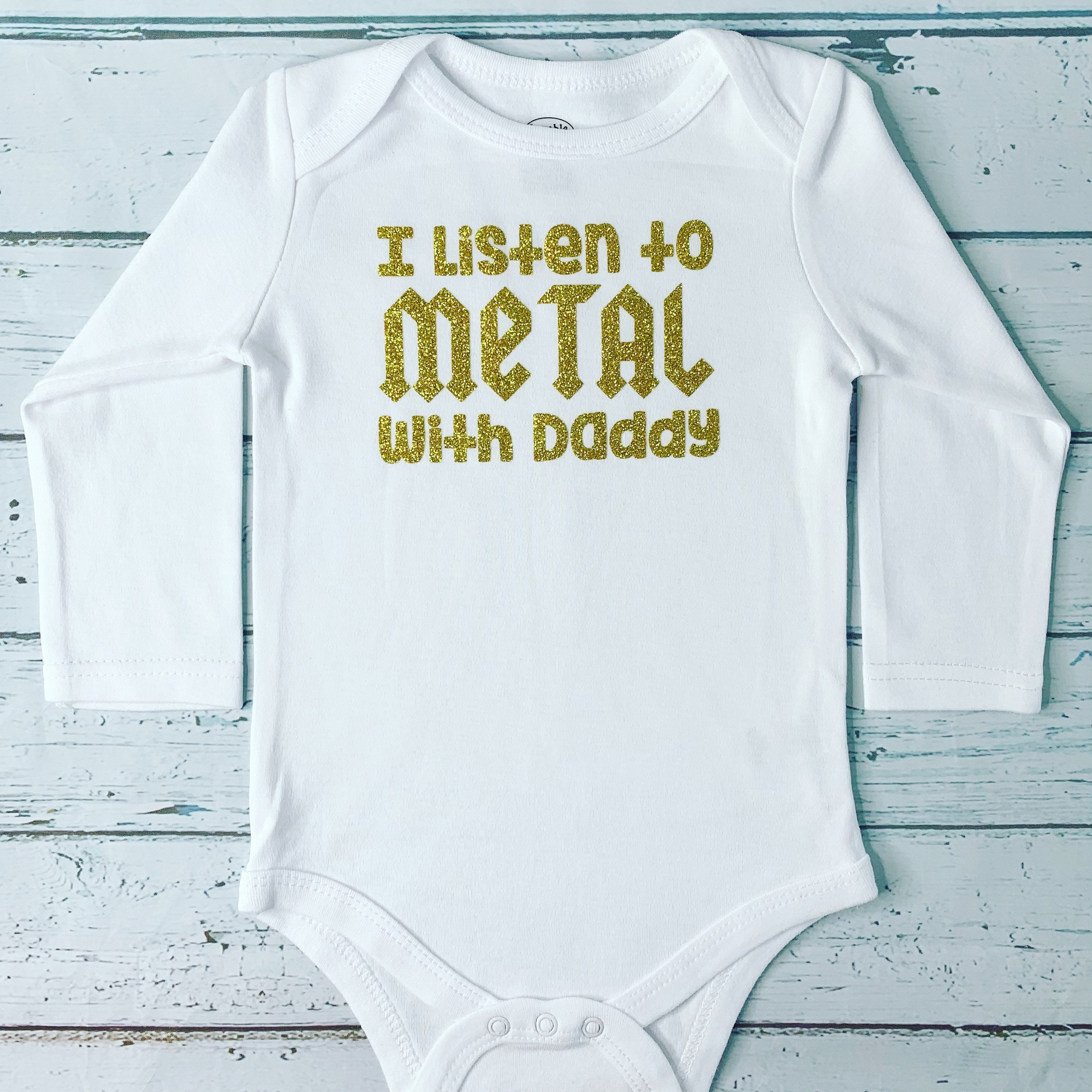 I Listen to Metal With Daddy Baby Outfit - Etsy