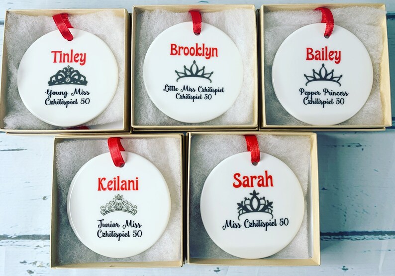 Personalized Pageant Title Holder Ceramic Ornament - Etsy
