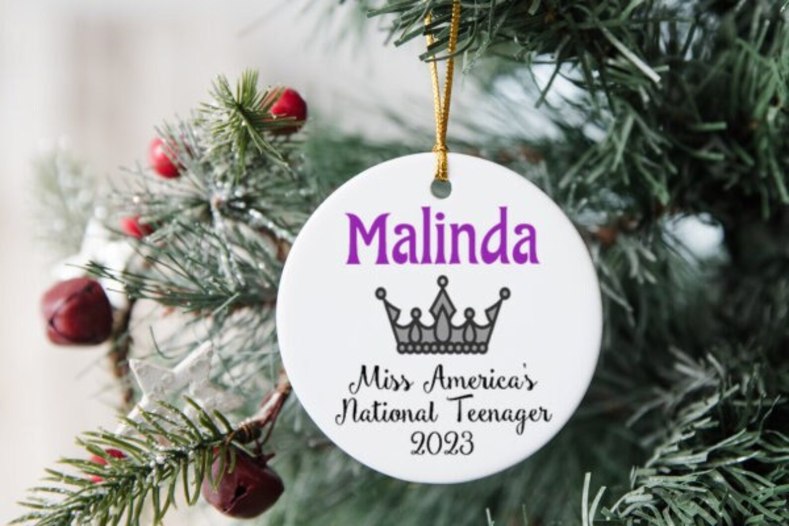 Personalized Pageant Title Holder Ceramic Ornament - Etsy