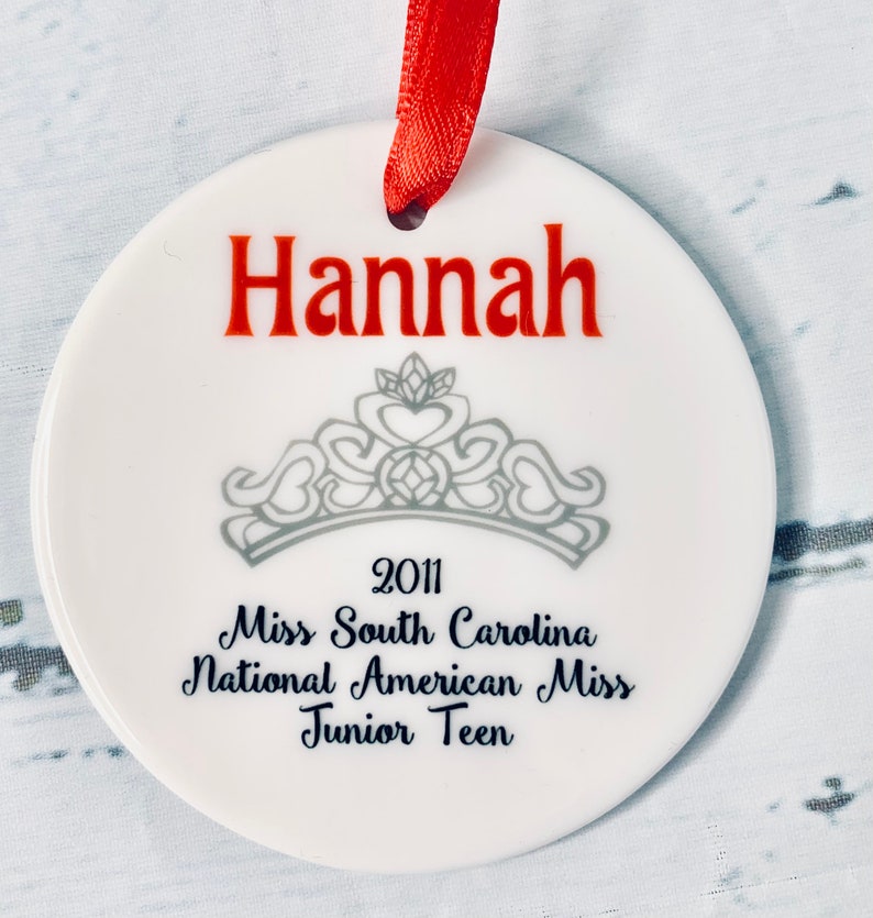 Personalized Pageant Title Holder Ceramic Ornament - Etsy