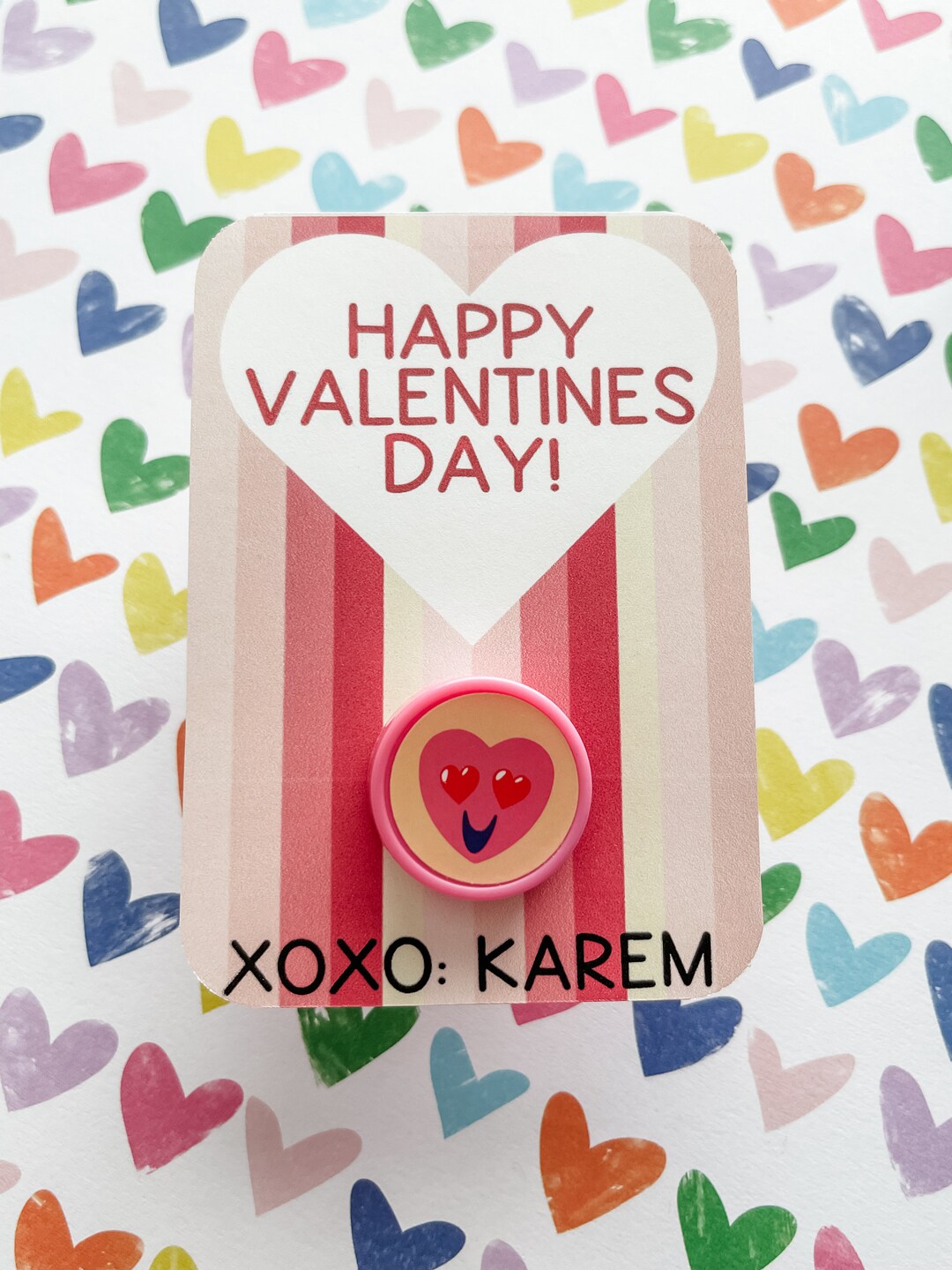 Valentines Day Stamp Card Custom Valentines Day Card - Etsy