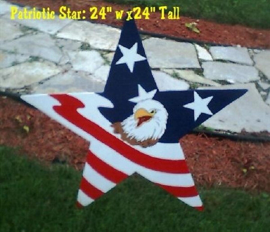Patriotic Star YARD ART - Etsy