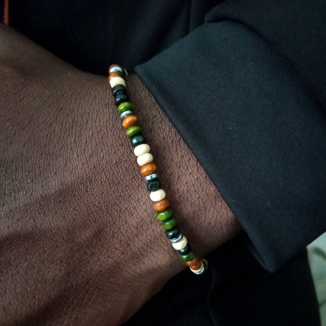 Beaded Bracelet for Men, African Bracelet for Men, Wooden Bracelet for ...
