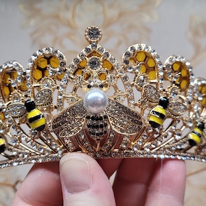 Queen Bee Tiara With Stained Glass Honeycomb Effect - Etsy
