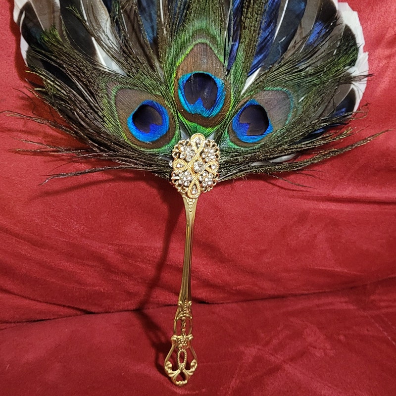 Peacock Feather Fan - Etsy