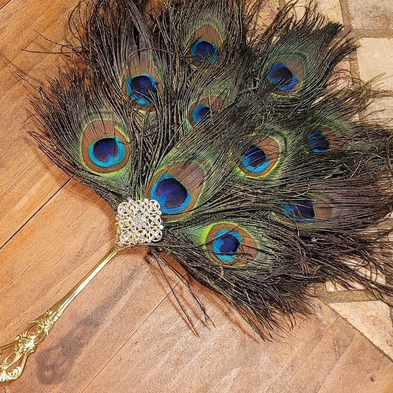 Peacock Feather Fan - Etsy