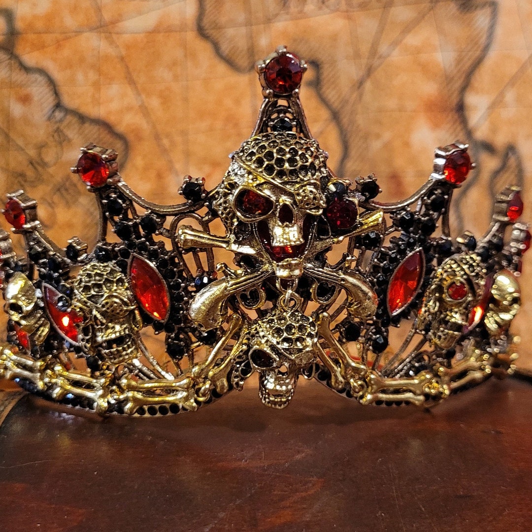 Pirate Queen Tiara Red Black Gold - Etsy