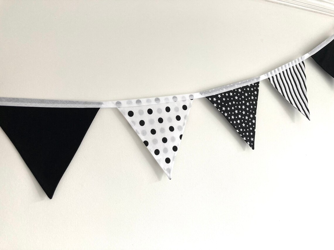 Black and White/monochrome Personalised Bunting - Etsy