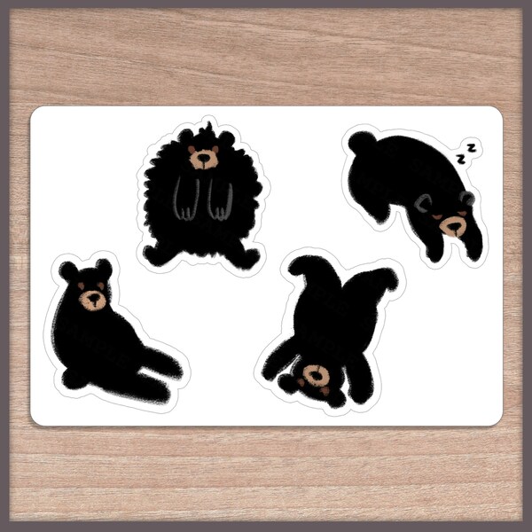 Black Bear Stickers - Etsy