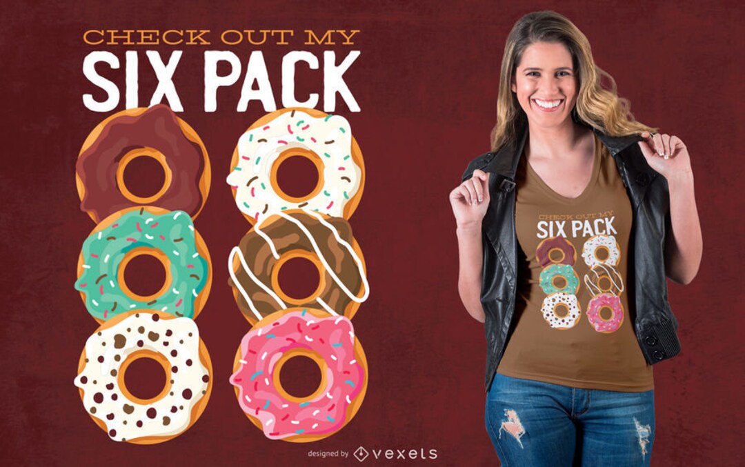 Donut Six Pack Shirt, Flavored Donut Abs Shirt - Etsy
