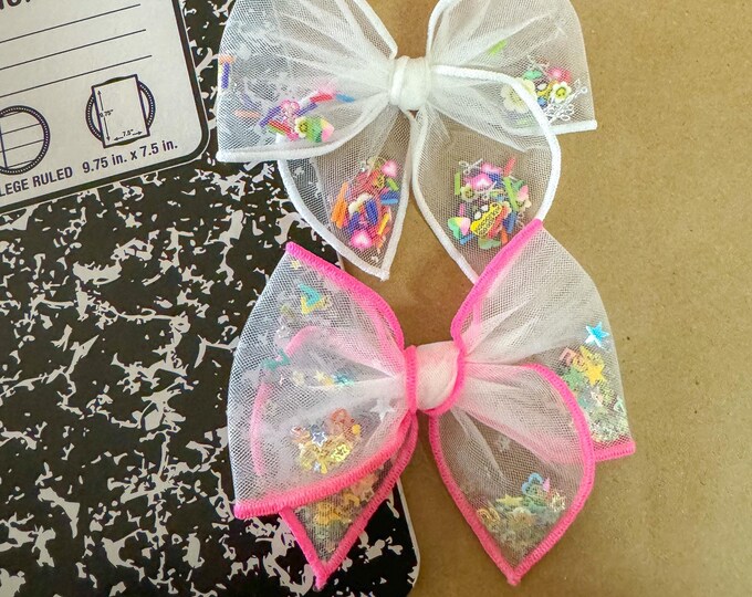 Back to School Shaker Bow, School Hair Bow, Back to School Hair, School ...