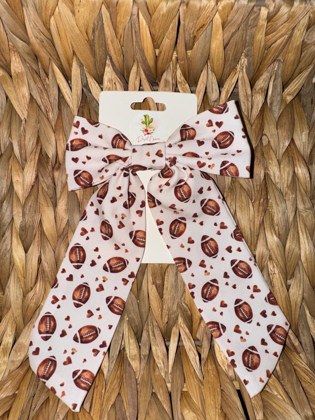 Football Hair Bow, Long Tail Football Hair Bow, Football Hair ...