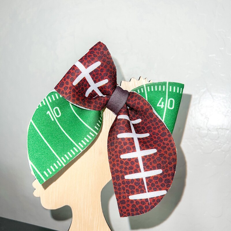 Football Hair Bow - Etsy