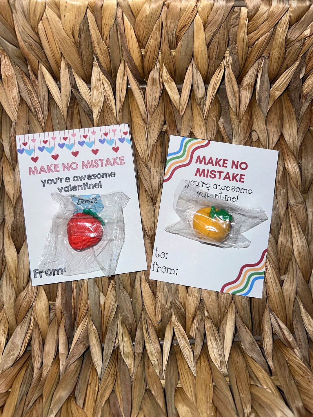 Make No Mistake Valentine Card, Printed Kids Valentine Cards, Eraser ...