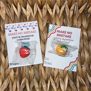 Make No Mistake Valentine Card, Printed Kids Valentine Cards, Eraser ...