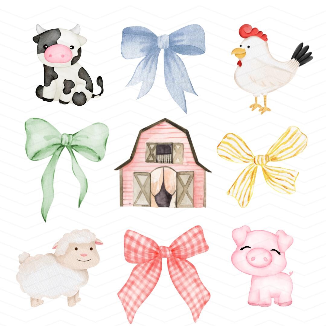 Farm Animal Coquette Png, Coquette Animal Png, Farm Theme Png, Farm ...