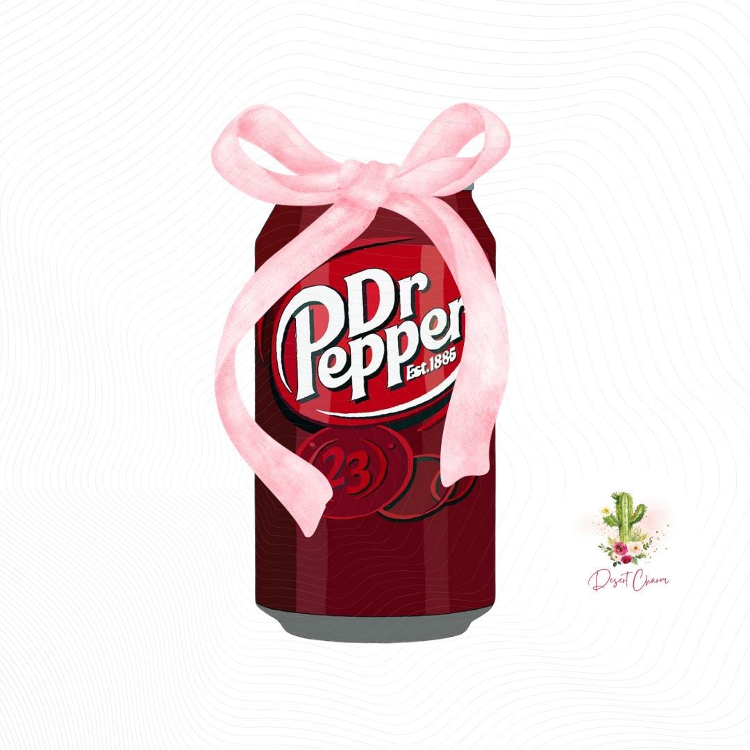 Dr Pepper Coquette Png Clipart, Dr Pepper Bow Png, Soda Bow Graphic, Dr Pepper Digital Download ...
