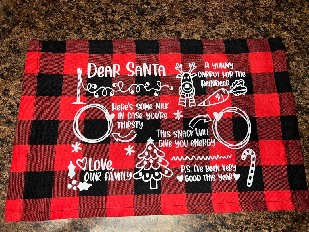 Santa Milk & Cookie Placemat Santa Tray Santa and Reindeer Placemat - Etsy