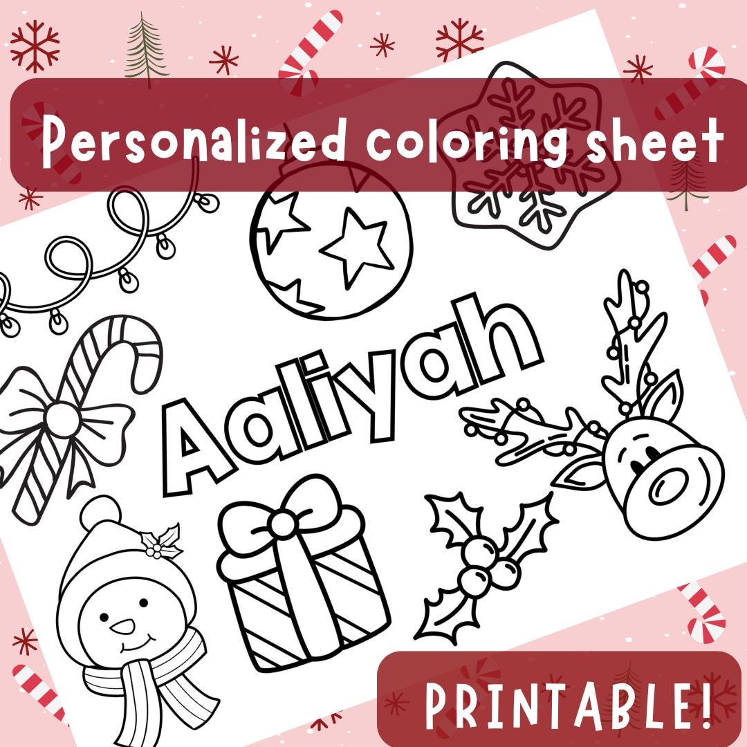 Personalized Christmas Coloring Placemat, Christmas Eve Box Ideas ...