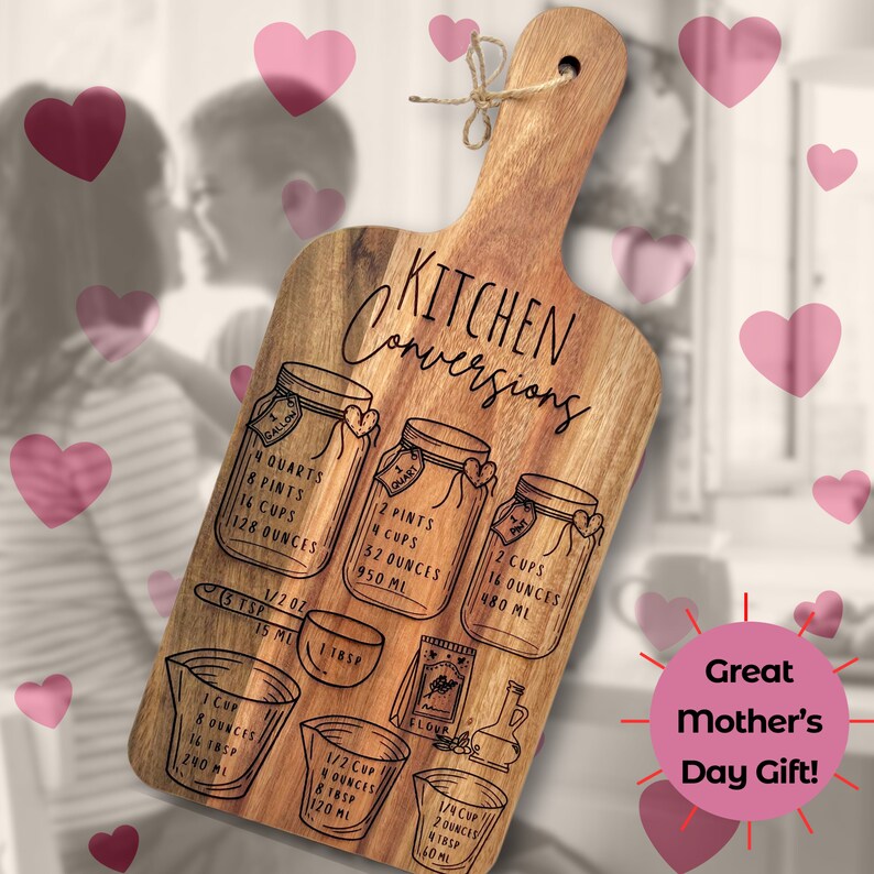 Kitchen Conversions SVG Cutting Board SVG Glowforge Projects Laser ...