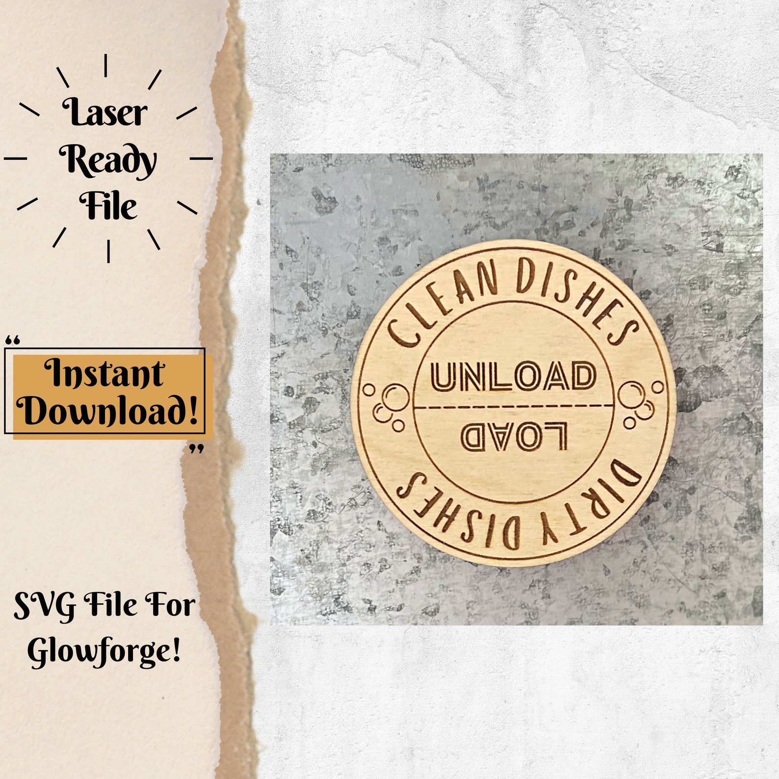 Clean Dirty Dishwasher Magnet SVG Digital File Instant - Etsy