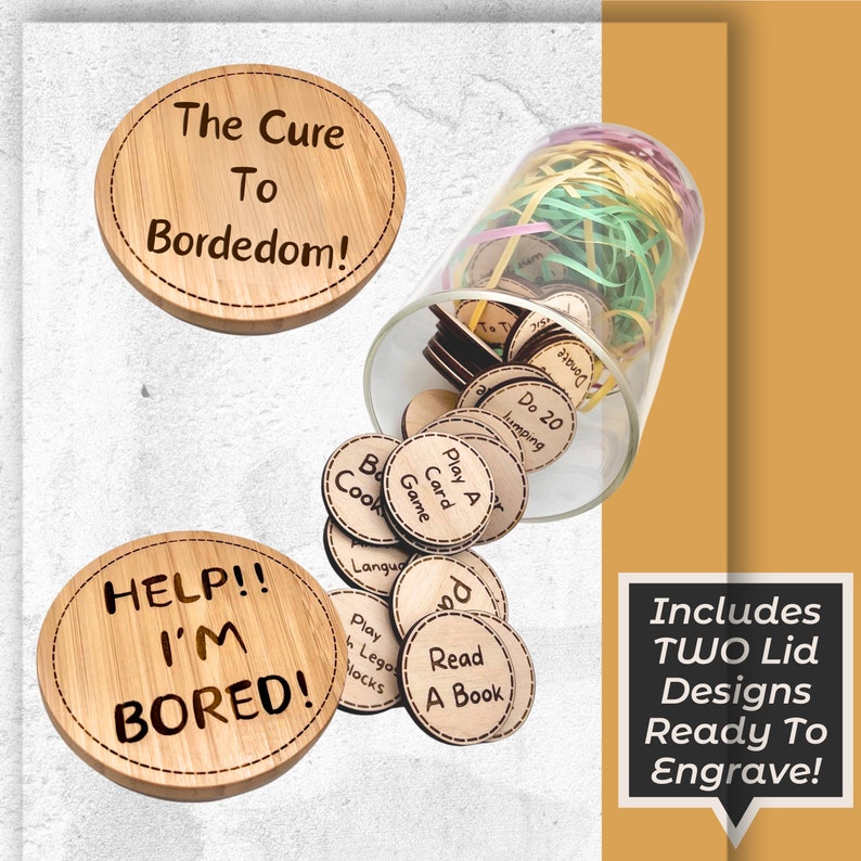 Kids Activities Bundle | I'm Bored Jar SVG | Fun Glowforge Projects ...