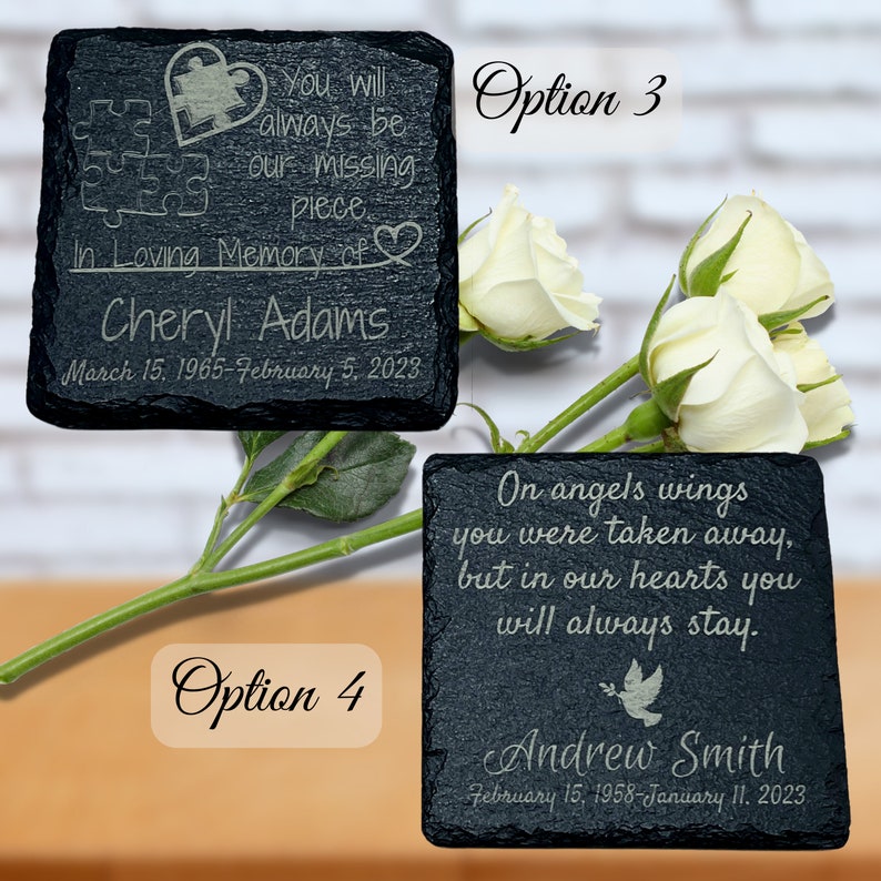 Grave Marker Human Laser Engraved Memorial Slate Garden - Etsy