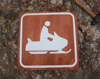 Snowmobile sign | Etsy
