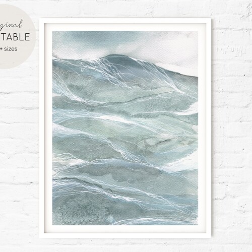 Abstract Painting Printable Abstract Art Ocean Print Navy - Etsy