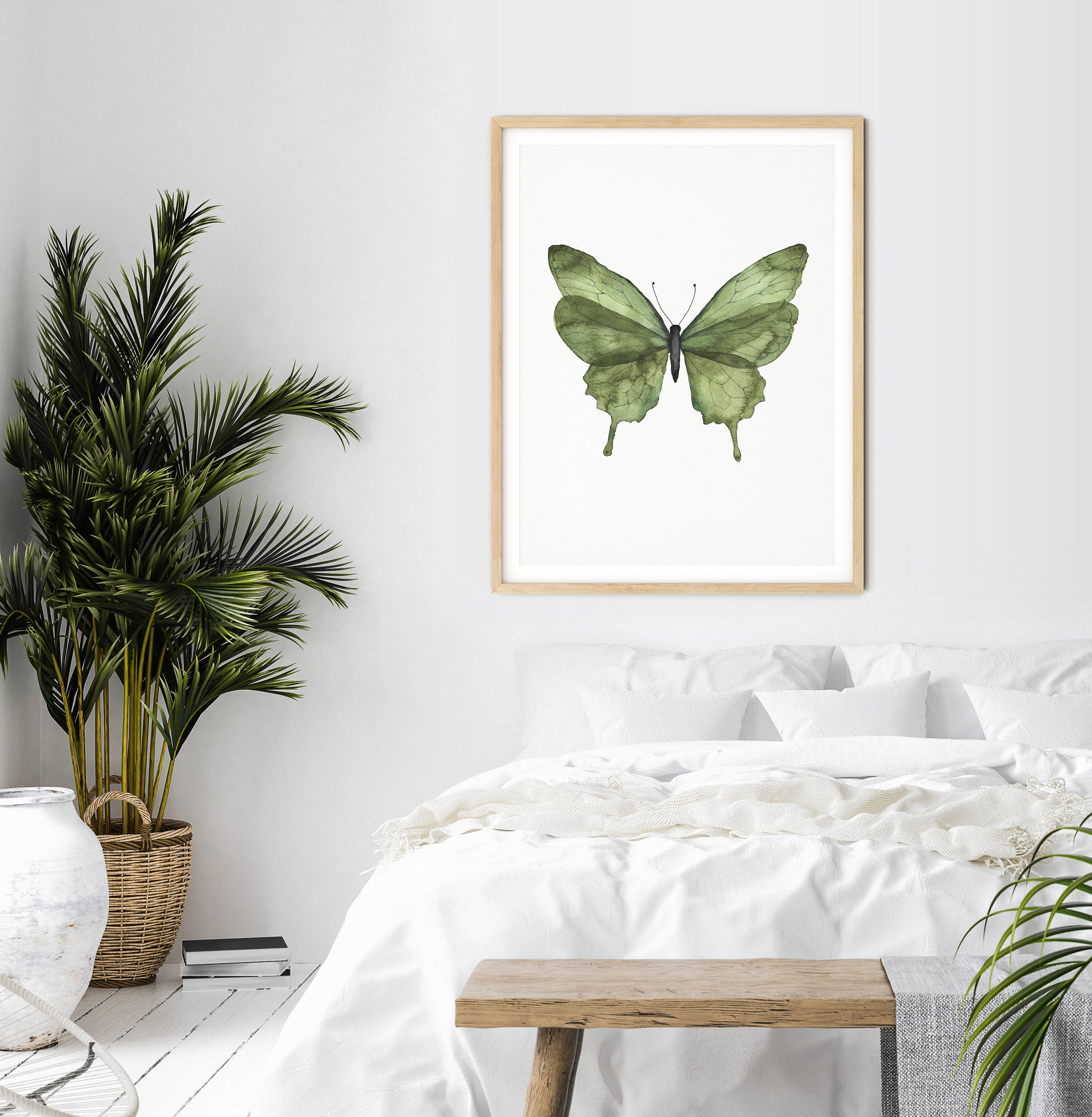 Butterfly green poster printable wall decor instant | Etsy