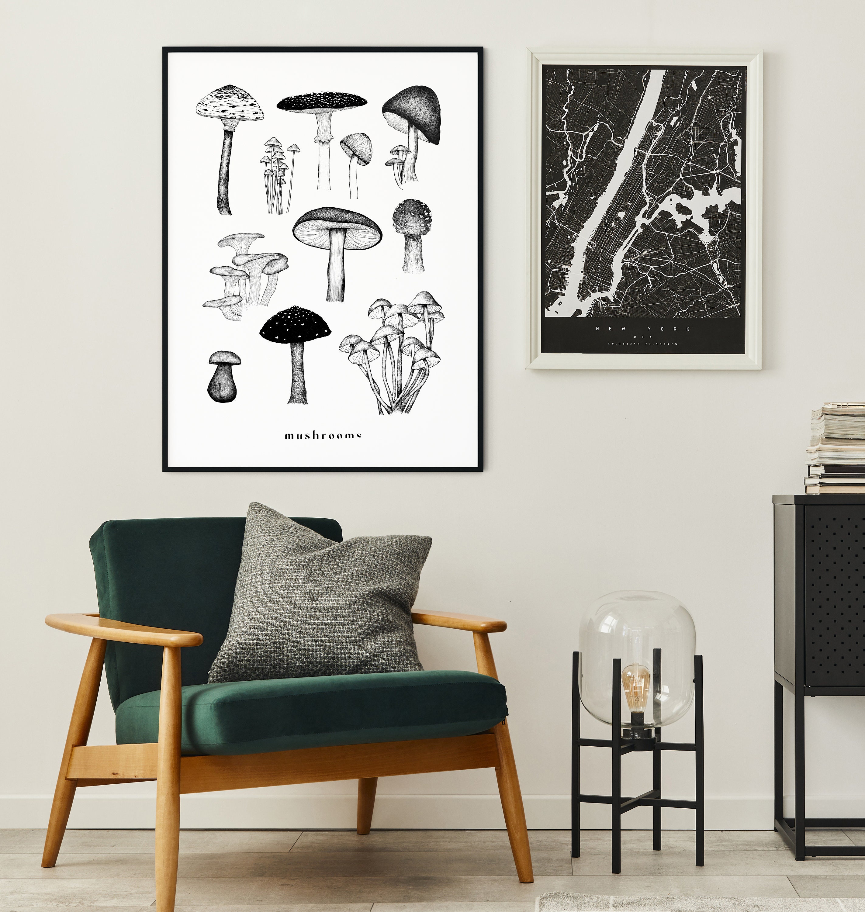 Magic Mushroom Print downloadable art illustration print indie wall art ...