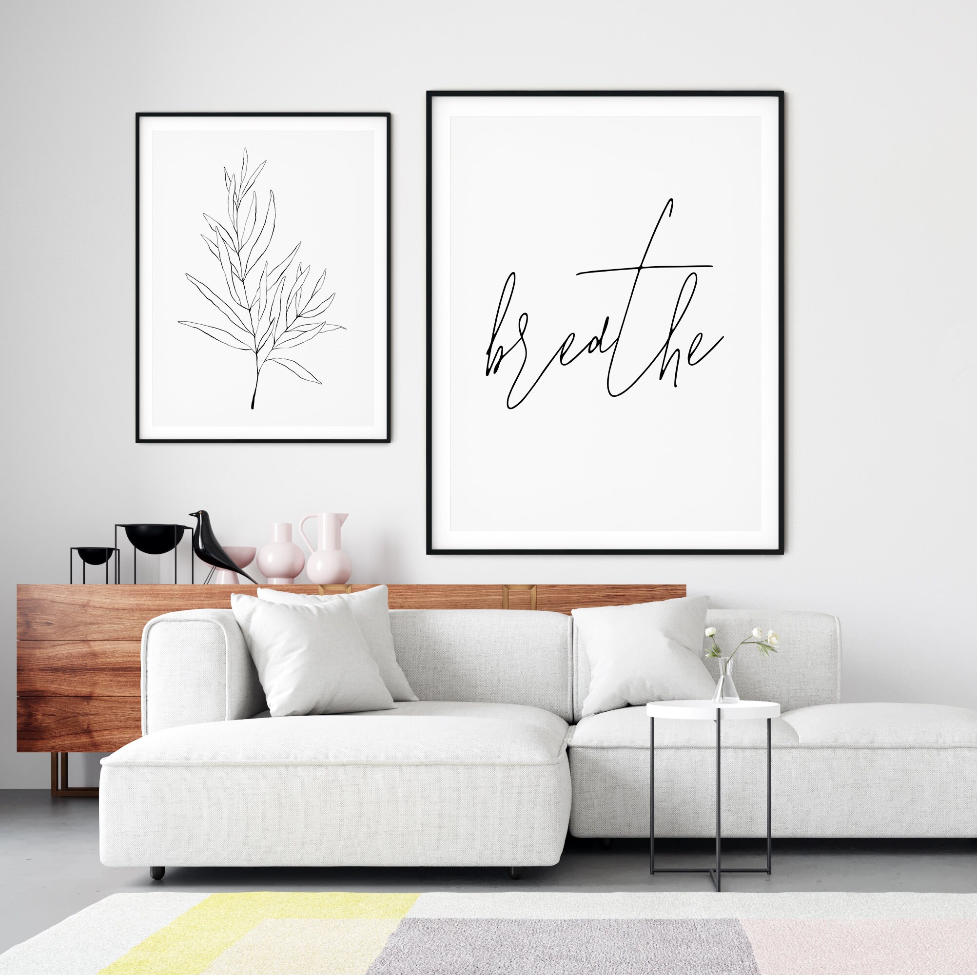 Breathe Printable Poster Yoga Wall Decor Breathe Sign - Etsy