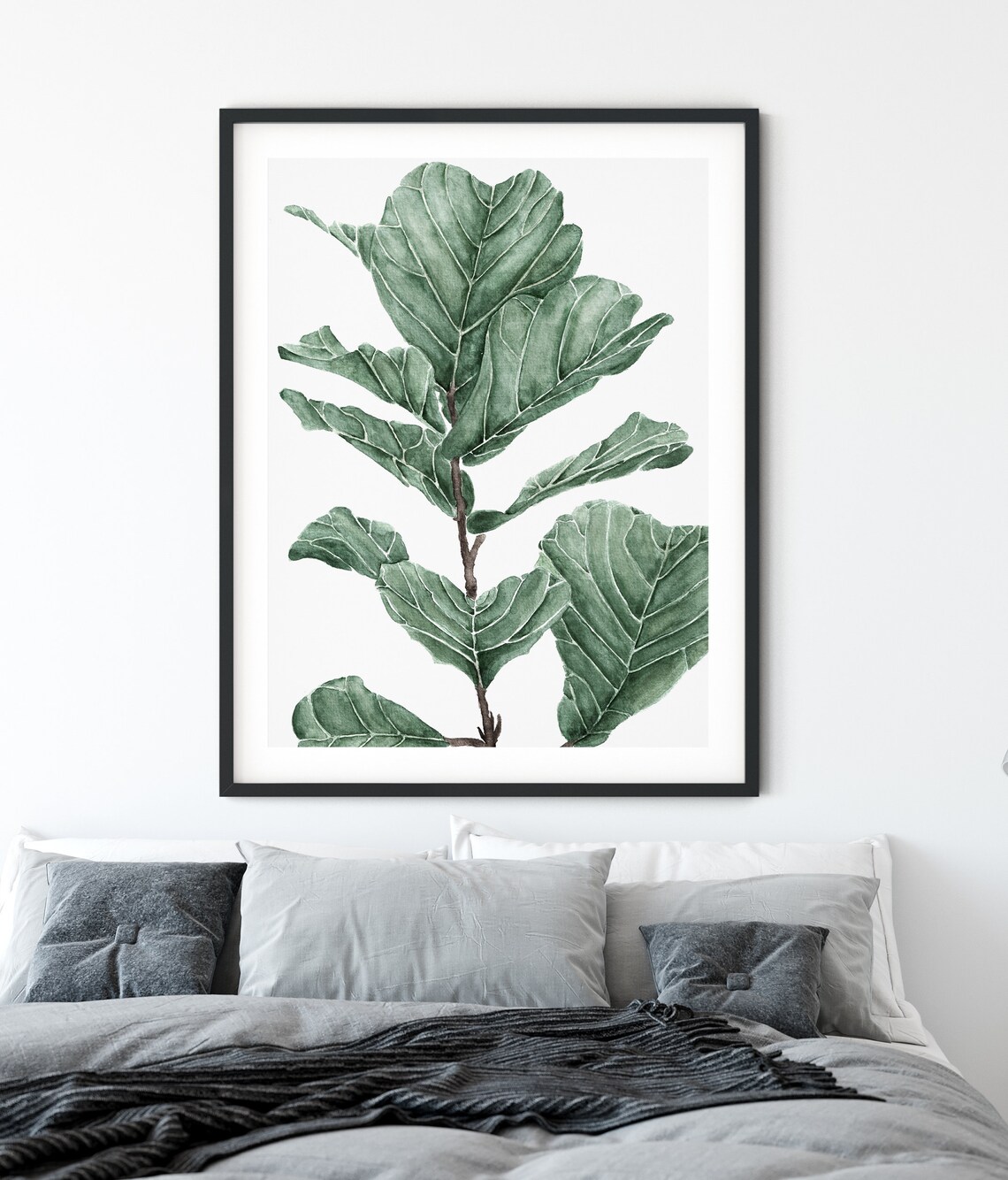Fiddle Leaf Fig Poster Botany Printable Wall Decor Green | Etsy