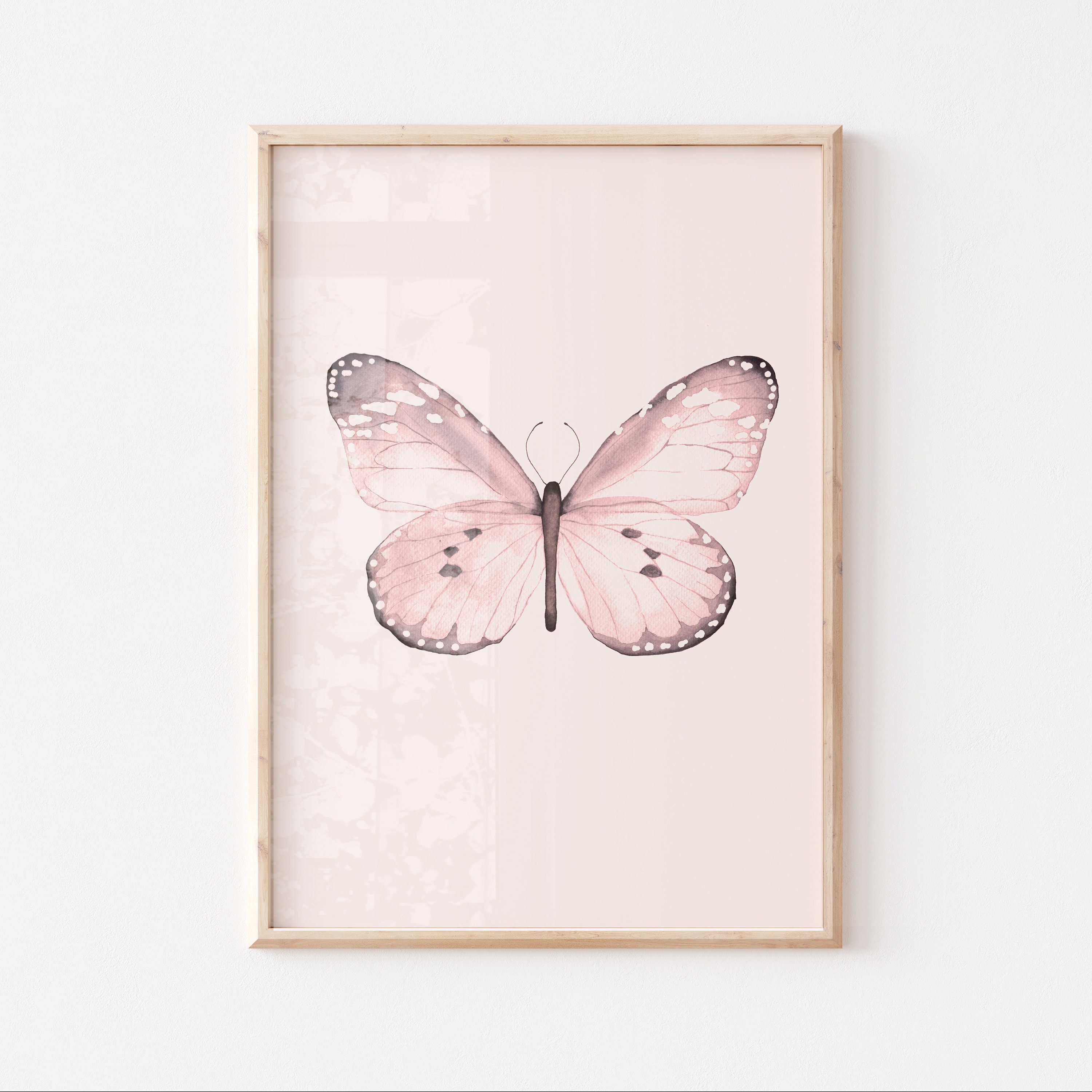 Pink Butterfly Print 3 Piece Wall Art Nursery Printable - Etsy