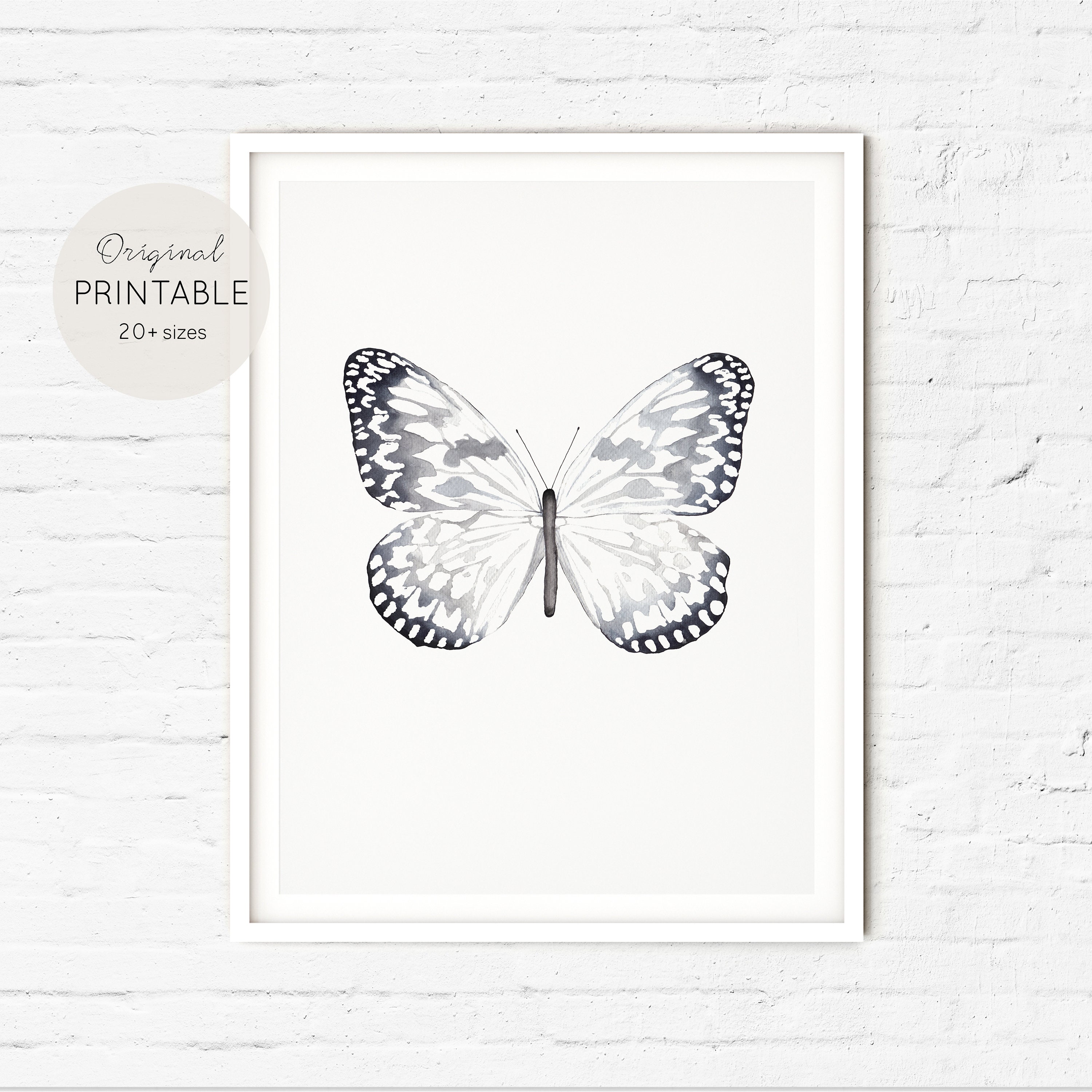 Butterfly Poster Printable Wall Art Home Gift Watercolor | Etsy