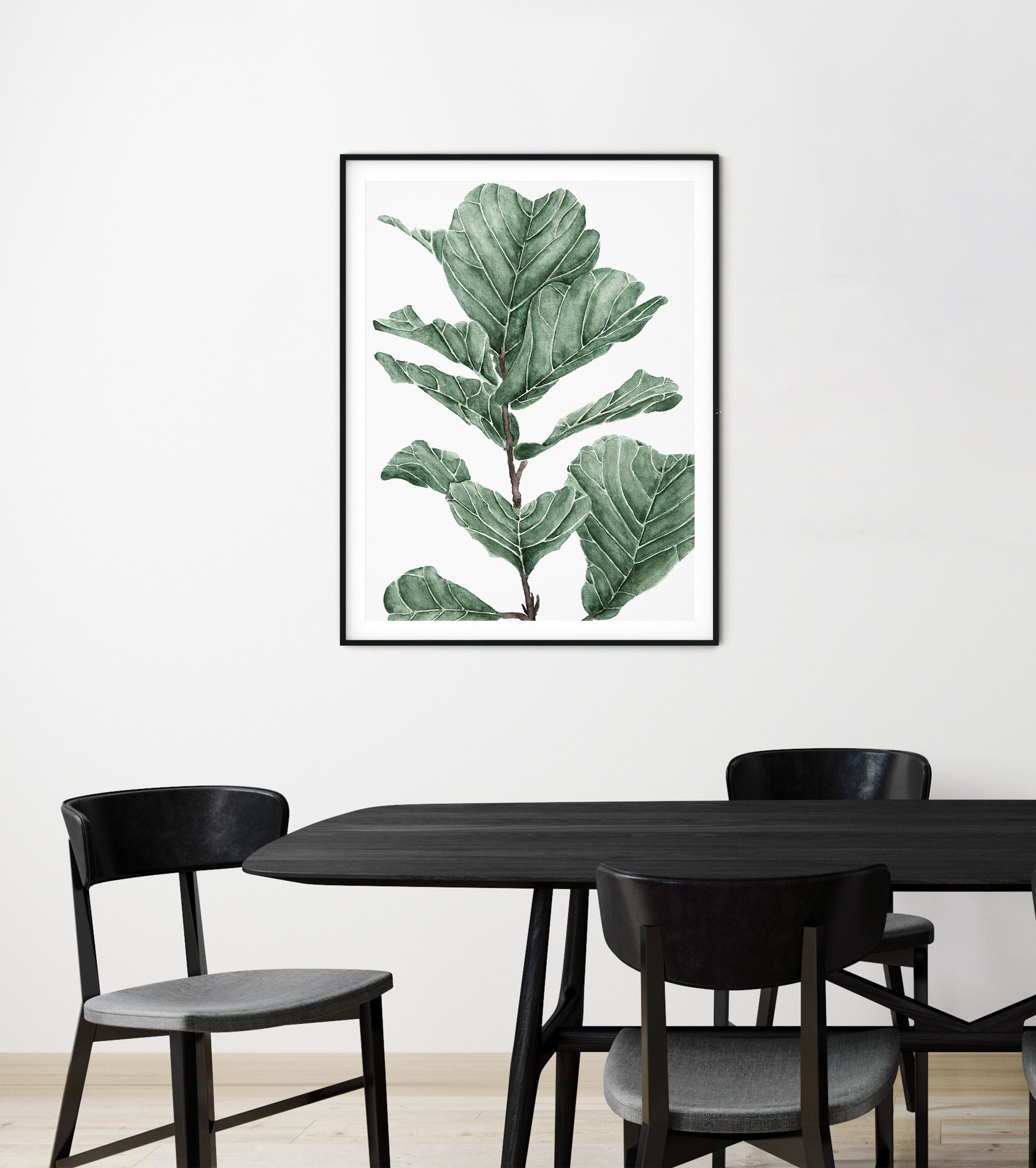 Fiddle Leaf Fig Poster Botany Printable Wall Decor Green | Etsy