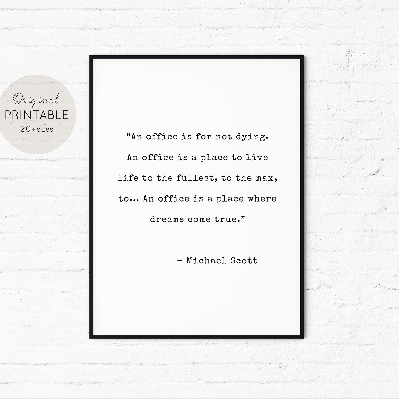 Michael Scott Quote the Office TV Show Printable Wall Art | Etsy
