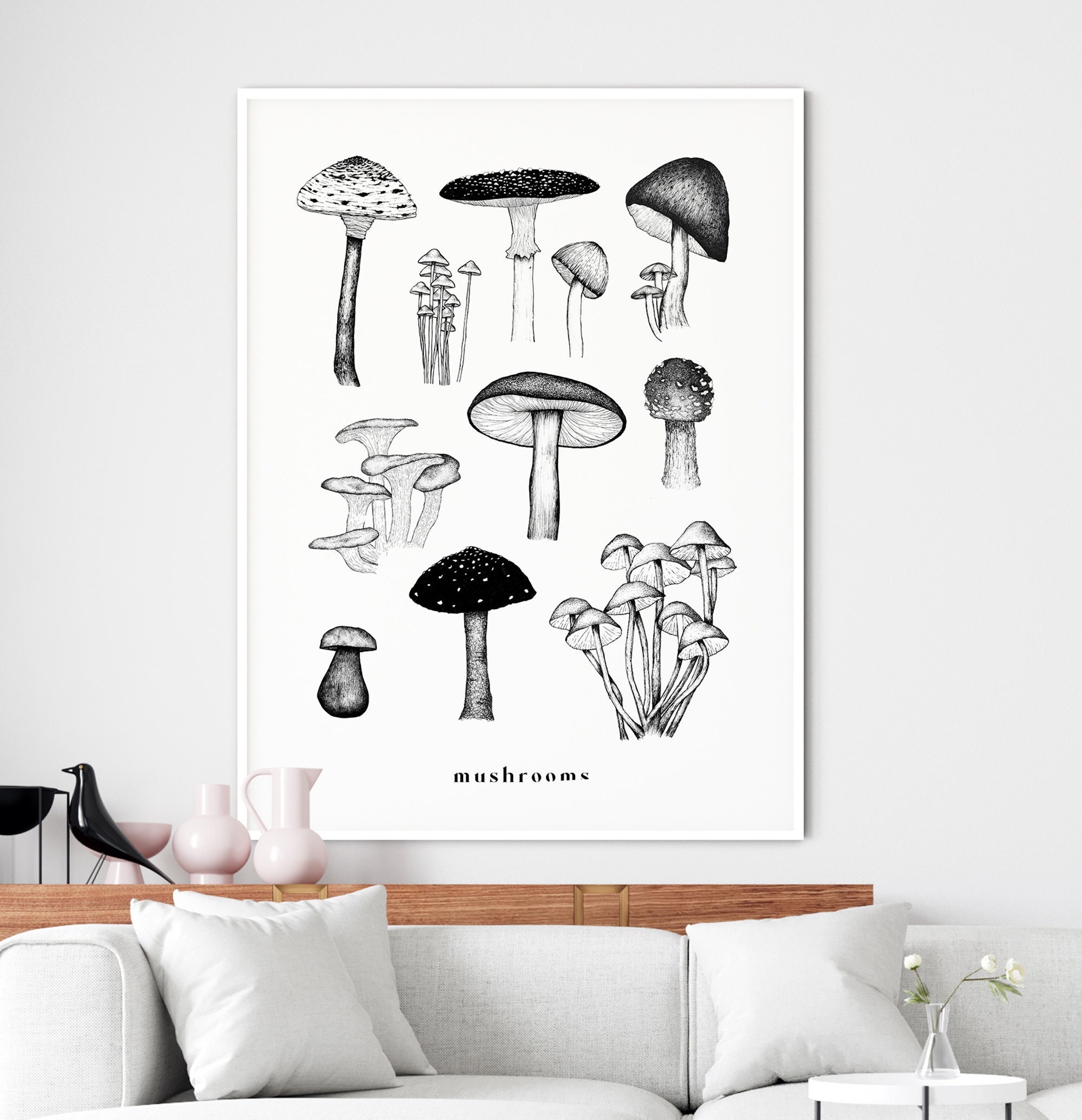 MUSHROOM POSTER PRINT Printable Wall Art Trendy Cottagecore - Etsy