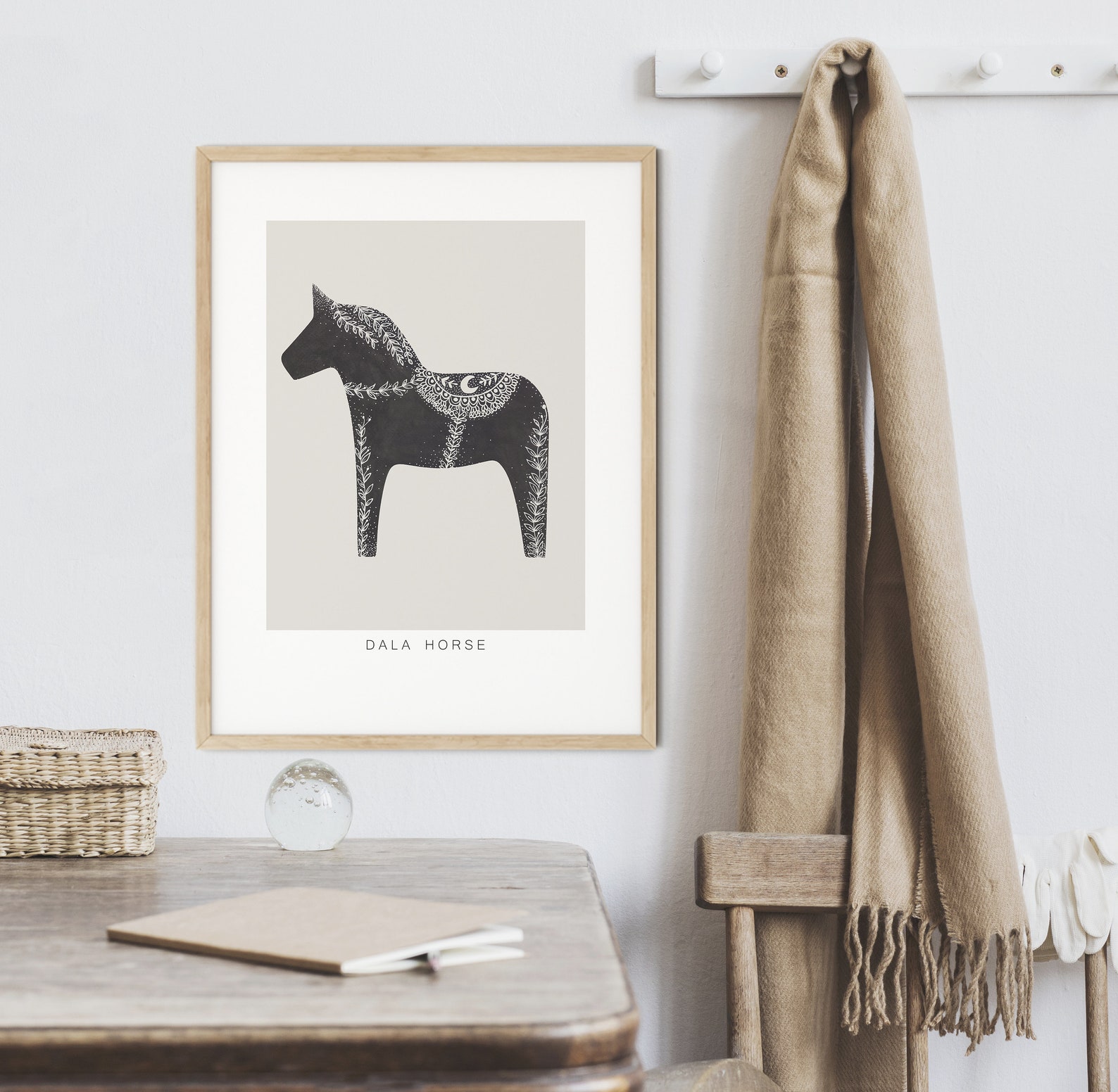 Dala Horse Print: Swedish Folk Art, Scandinavian Christmas (digital ...